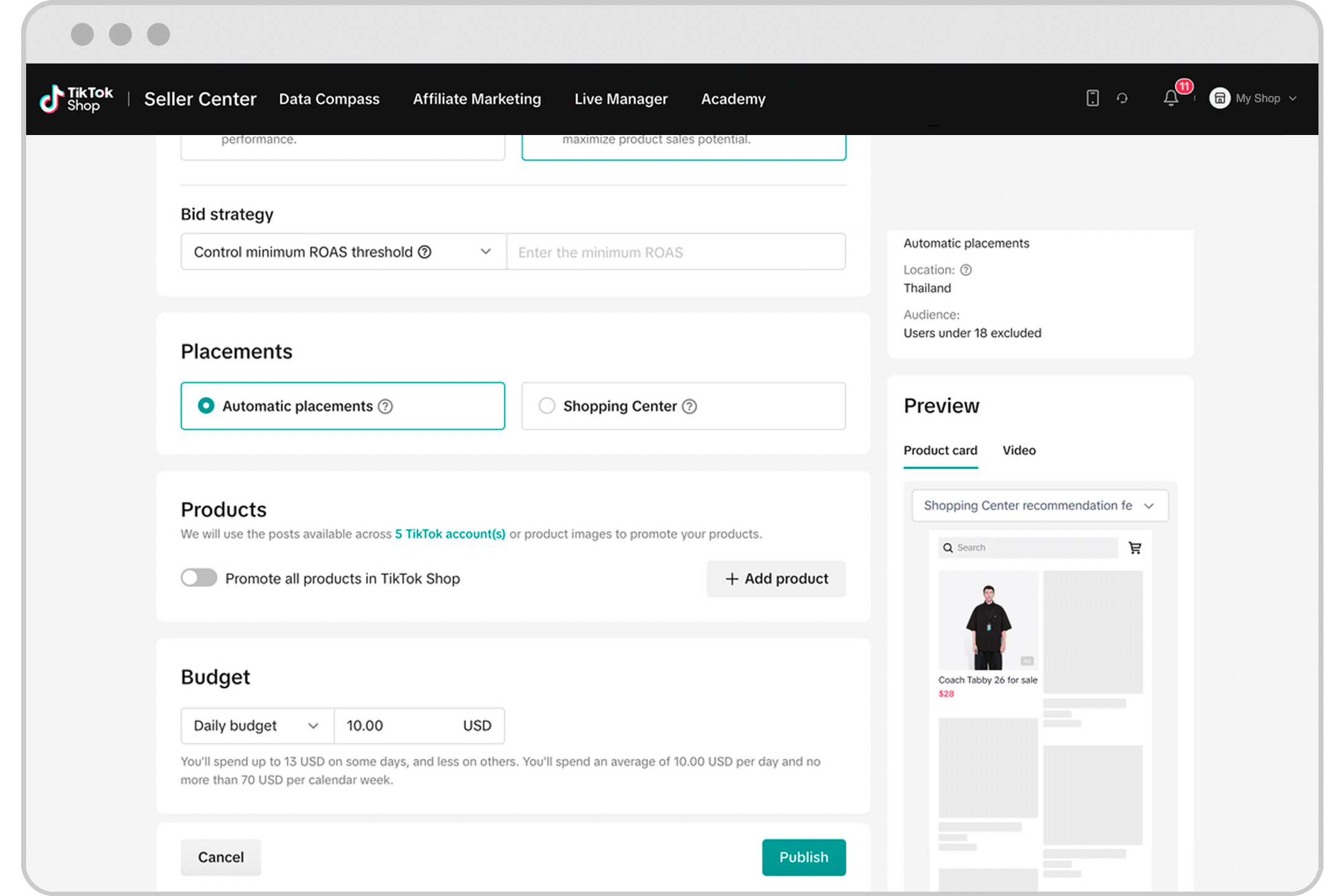 How to create a Product GMV Max campaign in Seller Center