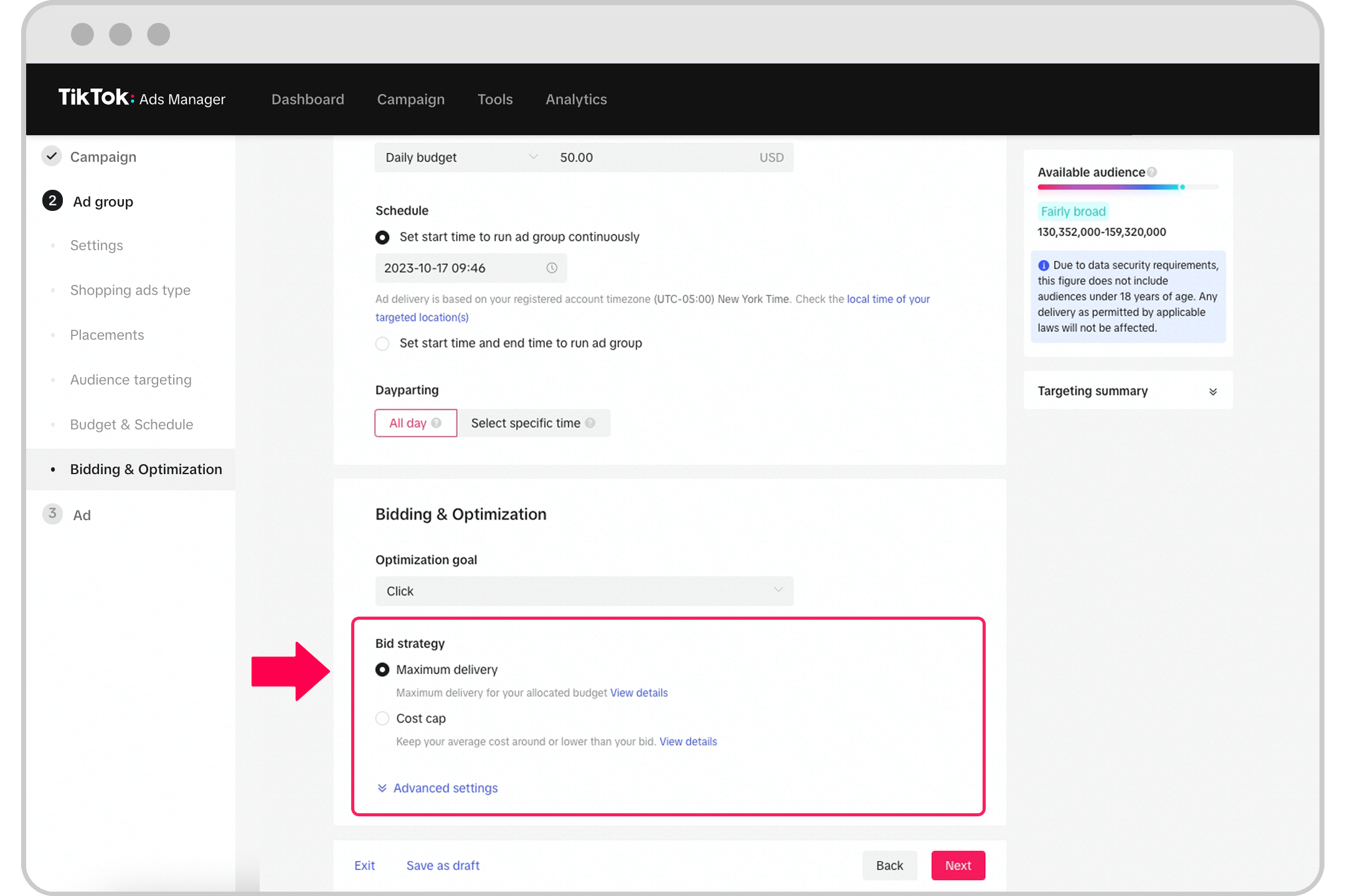 Simplified Bidding UI Brand Auction TikTok Ads Manager